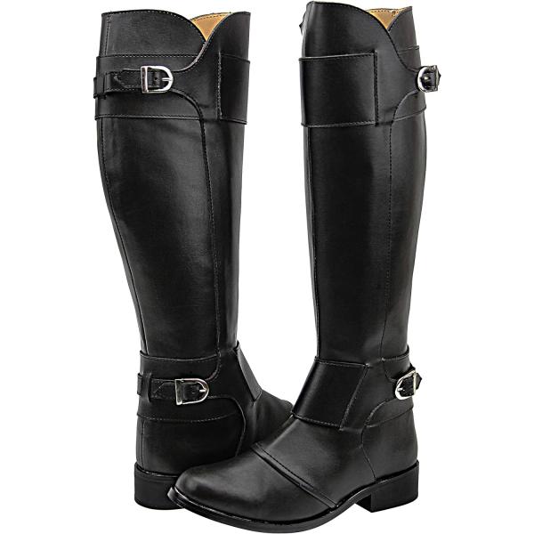 商品名FAMMZ レディース カラー: ブラックFAMMZ Women Ladies Desire Fashion Stylish Motorcycle Riding Leather Tall Knee High Boots Color -...