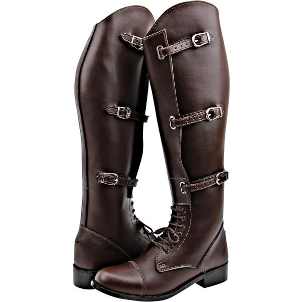 商品名[FAMMZ] レディース カラー: ブラウンFAMMZ Women Ladies MB-1 Fashion Stylish Motorcycle Riding Leather Tall Knee High Boots Color -...