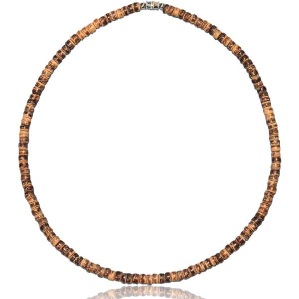商品名Native Treasure サーファーネックレス ブレスレット ブラウンタイガーココシェルウッド 7-20インチ 5mm 3/16インチNative Treasure 20"" Mens and Womens Real Mixed...
