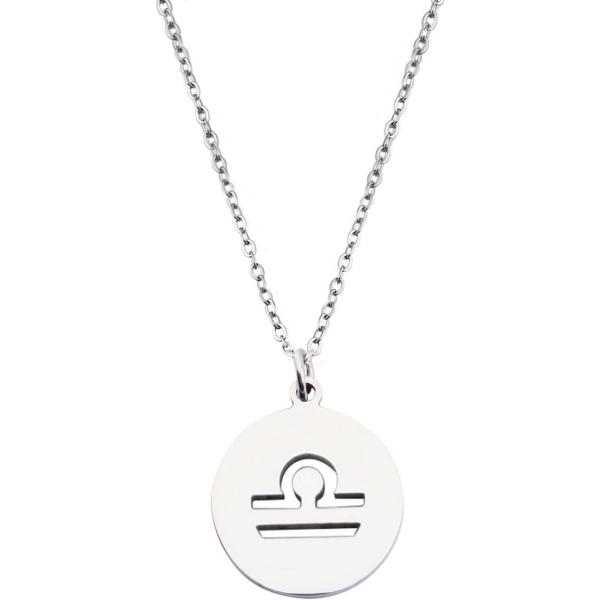 商品名KUIYAI 星座 カットアウト ステンレススチール ディスクネックレスZodiac Signs Cut Out Stainless Steel Disc Necklace (Libra)ブランド：KUIYAI商品サイズ：高さ：0.9...