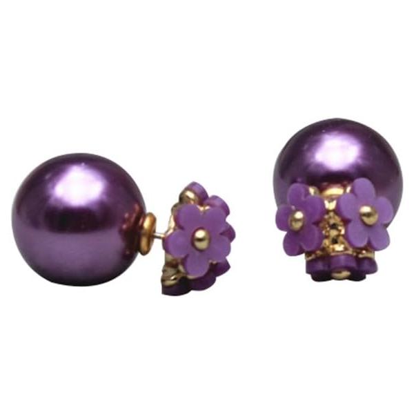 商品名NOUMANDA 両面パールフラワー スイートスタイル ステートメントファッションイヤリング レディース, 亜鉛NOUMANDA Double Sided Pearl Flower Sweet Style Statement Fash...