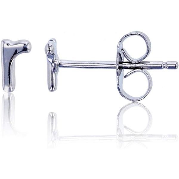 商品名スターリングシルバー ロジウムポリッシュ アルファベットイニシャル スタッドイヤリングSterling Silver High Polished Letter ""r"" Initial Stud Earrings for Women...