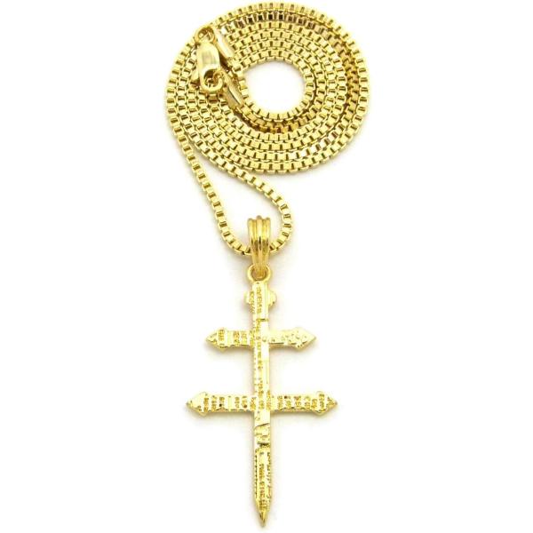 商品名nyfashion101 Imprinted Cross of Lorraineペンダントチェーン付きネックレスNYFASHION101 Imprinted Cross of Lorraine Pendant with Chain N...