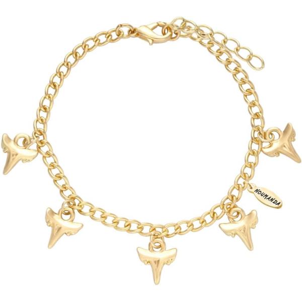 商品名noumanda上品なミニゴールドShark TeethチャームブレスレットNOUMANDA Dainty Mini Gold Shark Teeth Bracelet (Gold)ブランド：NOUMANDA商品サイズ：高さ：2.8 ...