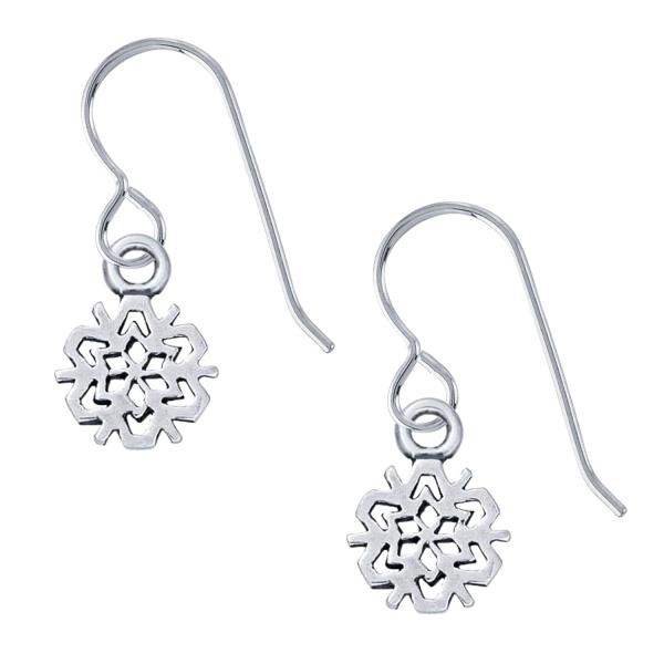 商品名Snowflake Dangle Earrings | Seasonal Festive Holiday Earrings | Sterling Silver Christmas Snow Dangle Drop Earrings f...