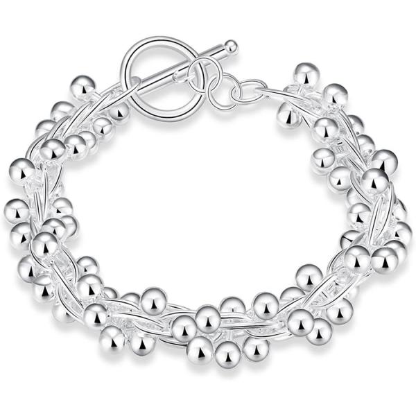 商品名Na Beauty スターリング・シルバー ツイスト・リンク・ブレスレット スモール・シルバー・ビーズ ボールの装飾 切り替えボタンNABTYJC Fashion Sterling Silver Ball Chain Bracelet...