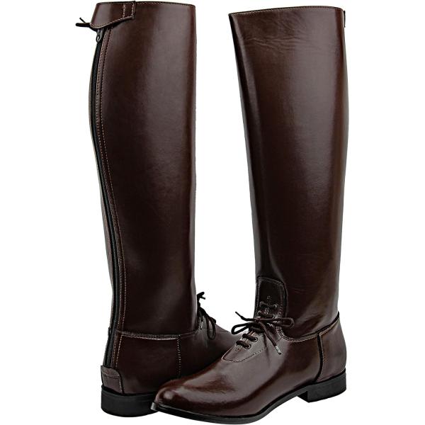 商品名FAMMZ レディース カラー: ブラウンFAMMZ MB-2 Women Ladies Motorcycle Police Patrol Leather Tall Knee High Riding Boots Color - Bro...