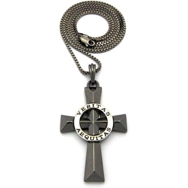 商品名光沢のあるジュエリー米国。 メンズ ベリタス AEQUITAS クロス ブーンドック セインツ ペンダントチャーム ボックスチェーンネックレスShiny Jewelers USA. MENS VERITAS AEQUITAS CROS...