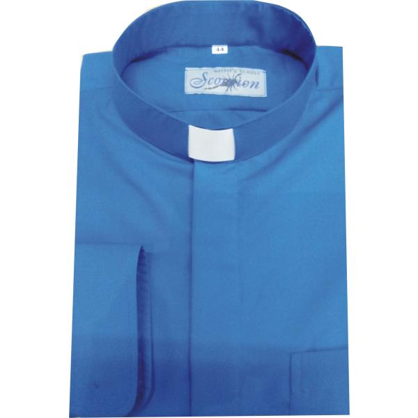 商品名: Clerical Clergy Vicar Priest襟メンズシャツ長袖 カラー: ブルー Scorpion Men's Clerical Clergy Vicar Priest Collar Shirts Long Sleev...