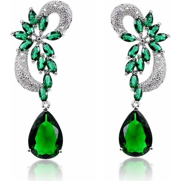 商品名Lily Treacy CZダングルドロップイヤリング5 CTトップ品質ダイヤモンドホワイトルビーレッドサファイアブルーエメラルドグリーンのLEDライトボックスLILY TREACY CZ Dangle Drop Chandelier...