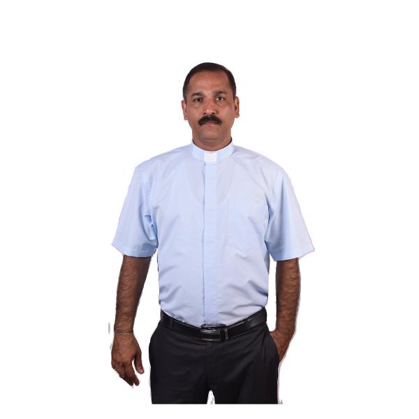 商品名: Clerical Clergy Vicar Priest Collar メンズシャツ 半袖 US サイズ: 17 カラー: ブルー Clerical Clergy Vicar Priest Collar Men's Shirts ...