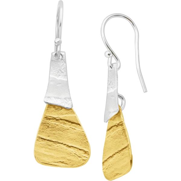 商品名Silpada 「コンビネーション」真鍮とスターリングシルバー製ドロップ ピアスSilpada 'Combination' Drop Earrings in Textured Brass and Sterling Silverブランド...