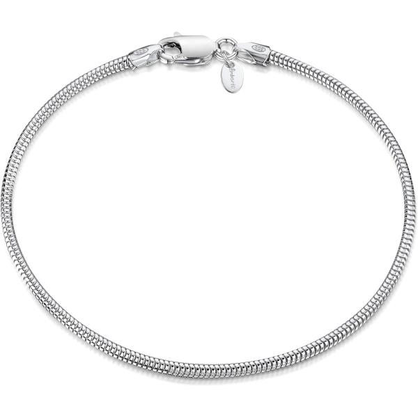 商品名Amberta シルバー925 スネークチェーン ブレスレット 幅1.9mm 長さ 18 19 20 cm (18cm)Amberta 925 Sterling Silver 1.9 mm Snake Chain Bracelet L...