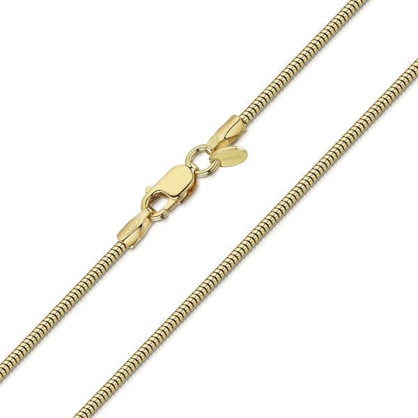 商品名Amberta 金メッキ スターリングシルバー925 スネークチェーン ネックレス 幅1.4mm 長さ 40~60 cm (45cm)Amberta 18K Gold Plated on Sterling Silver 1.4 mm ...