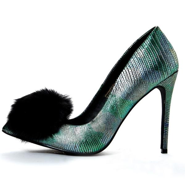 商品名: [Privileged] レディース カラー: ブラック Privileged Playboy Pointed Toe Fur Pom Pom Stiletto Dress High Heel Pumps (7, Black)ブラ...