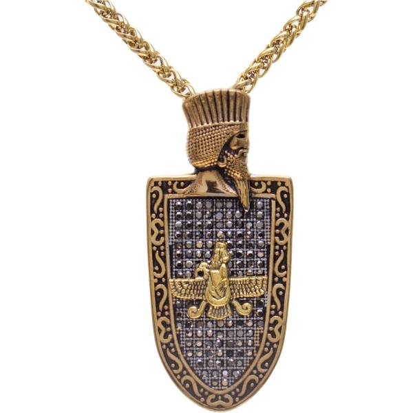 商品名ゴールドPtキュロスFarvaharネックレスチェーンイランペルシャFaravaharギフトAsoodehdelan Gold Pt Cyrus The Great Farvahar Necklace Chain Iranian Pe...