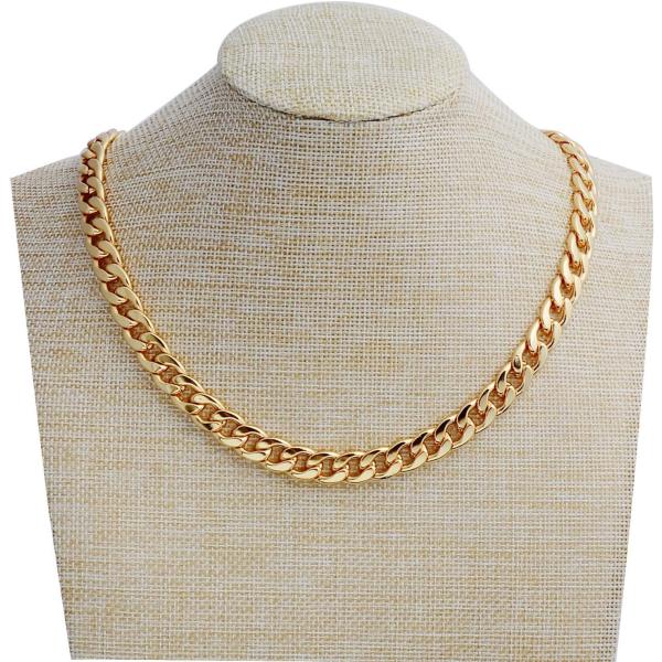 商品名ネックレス メンズ ゴールド 18K チェーン ヒップホップ ステンレス メッキ 幅10mm 60cm ZhichengbosiGold Chain, 24"" Gold Necklace, Fake Gold Chain for M...