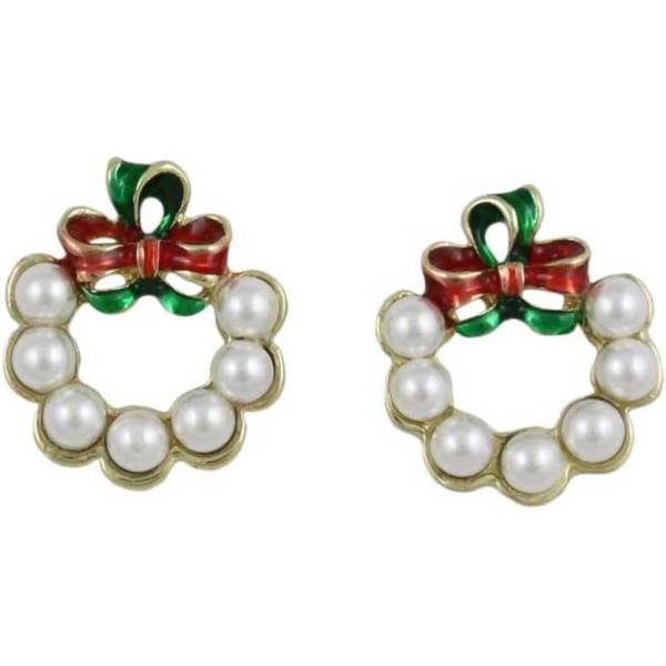 商品名Lilylin Designs White Pearl Christmas Wreath with Red and Green Bow Stud Pierced Earringブランド：Lilylin Designs商品サイズ：重量：...