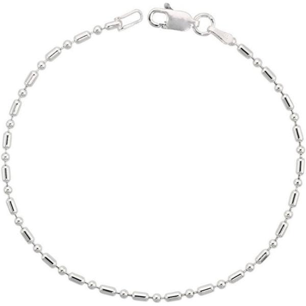 商品名Adabele 1pc Real 925 Sterling Silver 7.5 Inch Bracelet 1mm Pallini Bead Dot Dash Ball Thin Dainty Cute Chain Women Mo...