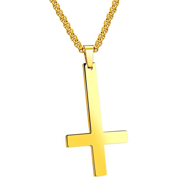 商品名UmジュエリーレディースメンズステンレススチールUpside Down Crossネックレス、逆ペンダント、3色ありUMtrade Stainless Steel Men Women Inverted Cross Necklace C...
