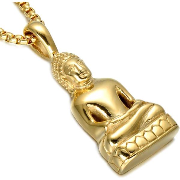 商品名SINLEO メンズ ステンレススチール 瞑想 チベット仏陀 ペンダントネックレス 阿弥陀 お守り 宗教ジュエリーSINLEO Men's Stainless Steel Meditation Tibetan Buddha Penda...