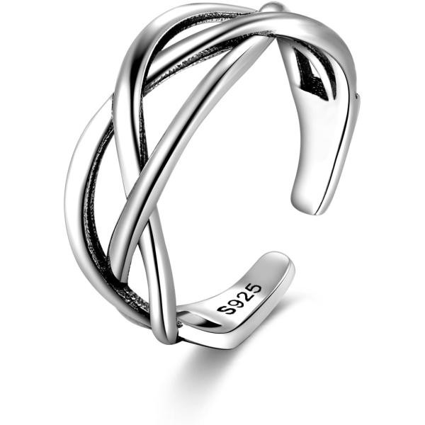 商品名CANDYFANCY (キャンディファンシー) ケルトノットリング 925スターリングシルバーオープン中指ナックル 親指リング 女性用 サイズ4-7CANDYFANCY 925 Celtic Knot Ring Sterling Si...