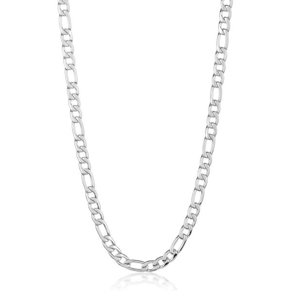 商品名Crucibleジュエリーメンズステンレススチールフィガロチェーンネックレス、24インチ、ホワイトWest Coast Jewelry Men's Stainless Steel Figaro Chain Necklace - 24"...