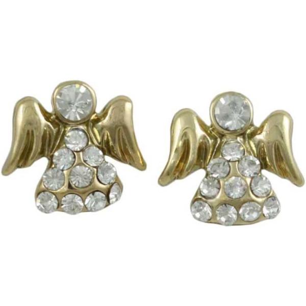 商品名Lilylin Designs スモールゴールドクリスタルエンジェルスタッドピアス ガールズ レディース, S, クリスタルLilylin Designs Small Gold Crystal Angel Stud Pierced E...