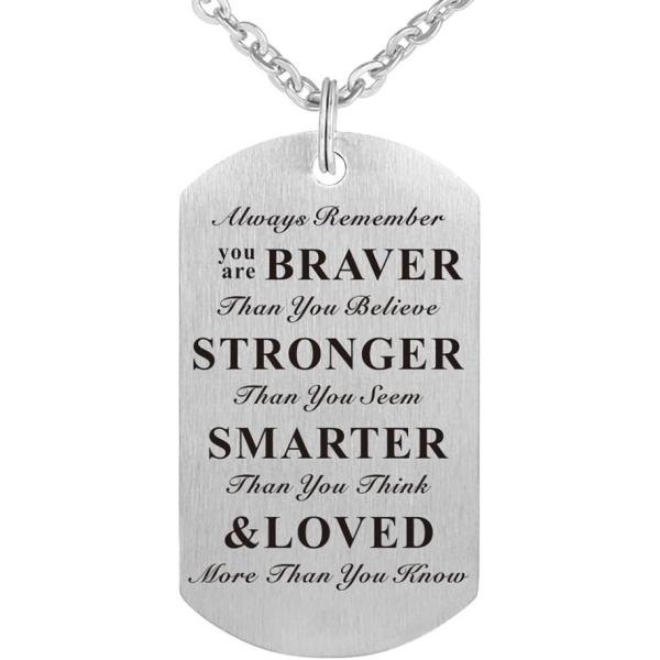 商品名Always Remember You Are Braver Than You Believe InspirationalギフトジュエリーペンダントネックレスAlways Remember You Are Braver Than Yo...