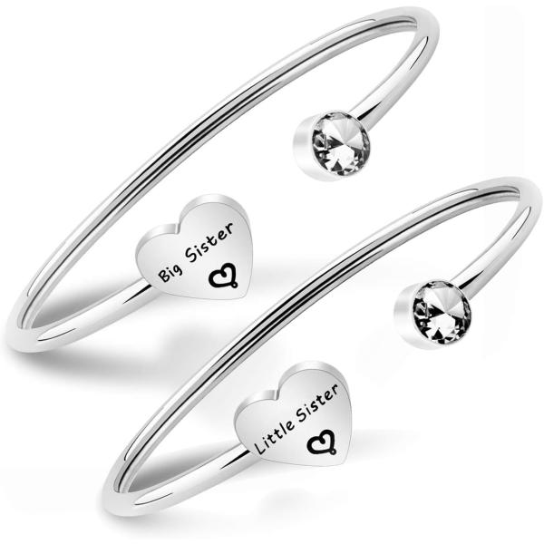商品名PLITI Big Sis Little Sisギフト 姉妹ブレスレット 友情ブレスレット2個用 シルバーPLITI Big Sis Little Sis gifts Sister Bracelets for 2 Friendship...