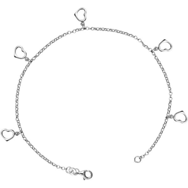 商品名LeCalla レディース 女性のためのスターリングシルバージュエリーマルチハートチャームアンクレット ハートデザイン4LeCalla Sterling Silver Jewelry Multi Heart Charm Anklet ...