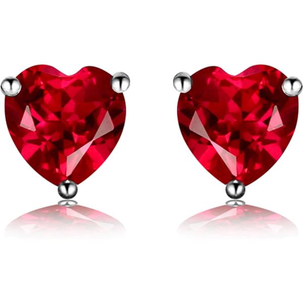 商品名Navachi 925スターリングシルバー 18Kホワイトゴールドメッキ 3.0ct ハート ルビー サファイア エマラルド スタッドピアス, スターリングシルバー, ルビーNavachi 925 Sterling Silver 18...