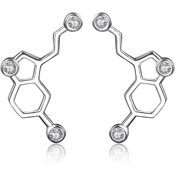 商品名JewelryPalace セロトニン分子 0.2ct キュービックジルコニア スタッドピアス ペンダントネックレス 925スターリングシルバー ホワイトJewelryPalace Molecular Structure Cubic ...