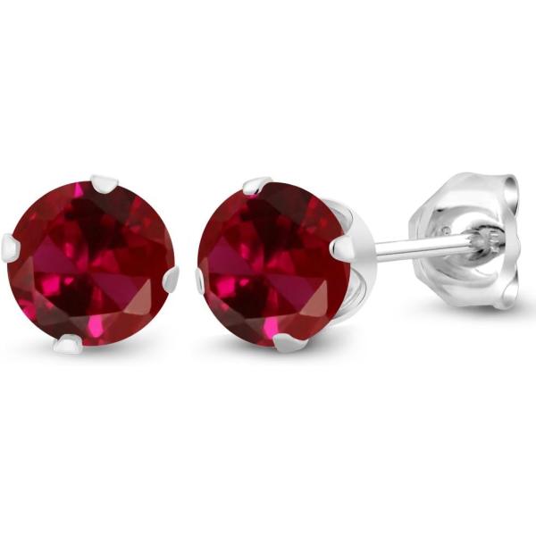 商品名Gem Stone King 1.2カラット シンセティック ルビー ピアス レディース シルバー925 金属アレルギー対応 7月 誕生石 誕生日プレゼントGem Stone King 925 Sterling Silver Red ...