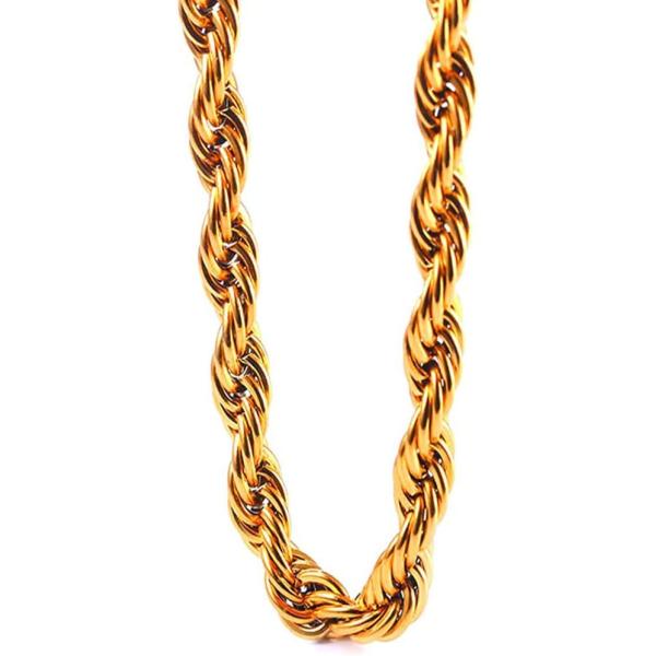 商品名TUOKAY 18Kゴールドロープチェーンネックレス、偽ゴールドロープネックレス、7mm、24インチロングゴールドゴールドのルックアンドフィール、ファッションジュエリーは単独またはペンダントで着用TUOKAY Faux 18K Gol...