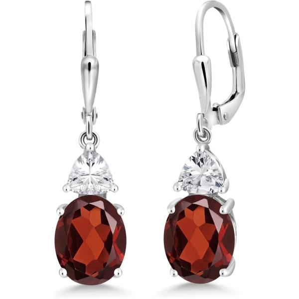 商品名Gem Stone King 5カラット 天然 ガーネット ピアス レディース シルバー925 金属アレルギー対応 1月 誕生石 誕生日プレゼントGem Stone King 925 Sterling Silver Red Garne...