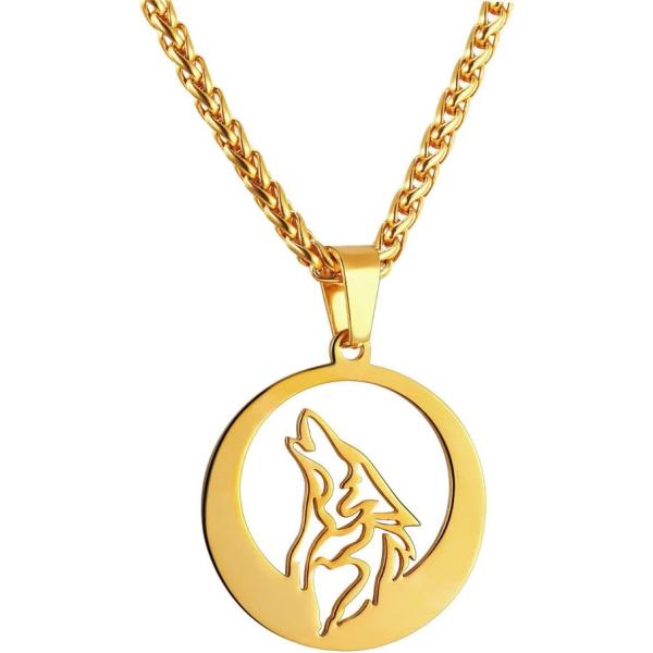 商品名U7 パンク カメレオン/イーグル/ドラゴン/ホーク/オオカミネックレス メンズ レディース レトロ ブラック ステンレススチール アニマルペンダント パーソナライズジュエリー ギフト クールなネックレス 22インチチェーン付き, ス...