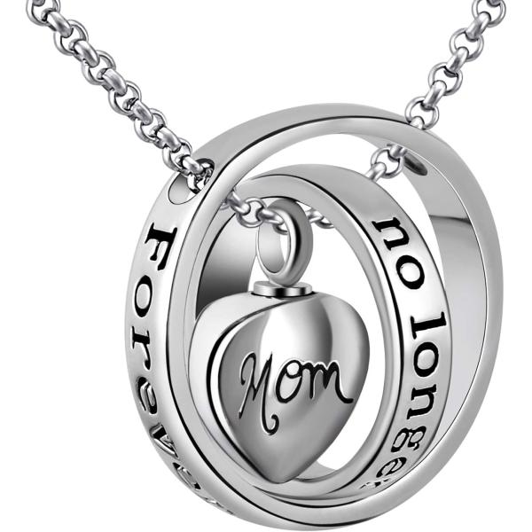 商品名YOUFENG 骨壺ネックレス 遺灰 ノーロング My Side Forever in My Heart Mom Dad 火葬 遺灰 ロケットジュエリー シルバーYOUFENG Urn Necklaces for Ashes No L...