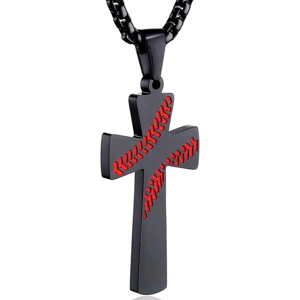 商品名YOUFENG クロスネックレス メンズ レディース ボーイズ アスリート クロスペンダント スポーツ ステンレススチール 野球バットYOUFENG Baseball Cross Necklace for Boys Men I CAN...