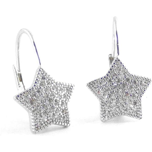 商品名スターリングシルバーダングルスターイヤリングwith Lever Backs   100 %低刺激性&amp;アレルギーフリージュエリーTisoro 925 Solid Sterling Silver Dangling Small S...