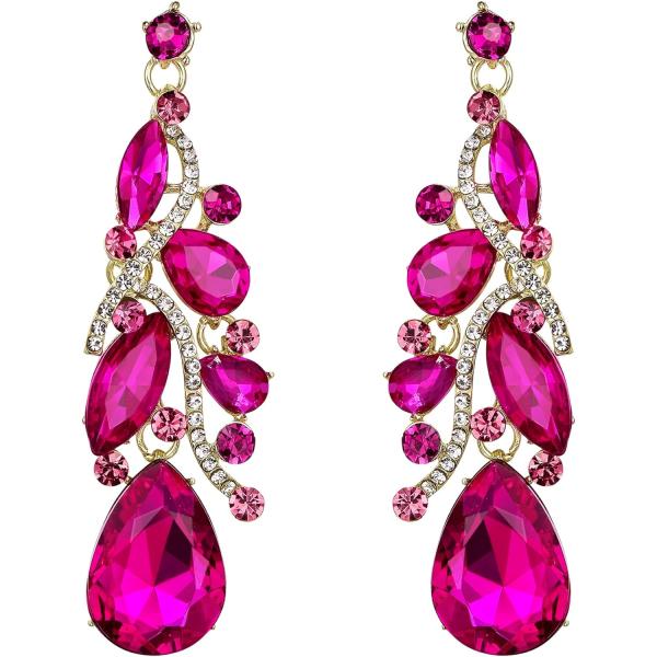 商品名briloveレディースボヘミアンボーホークリスタルマルチティアドロップフィリグリークラスタシャンデリアダングルイヤリングBriLove Women's Bohemian Boho Dangle Earrings with Cryst...