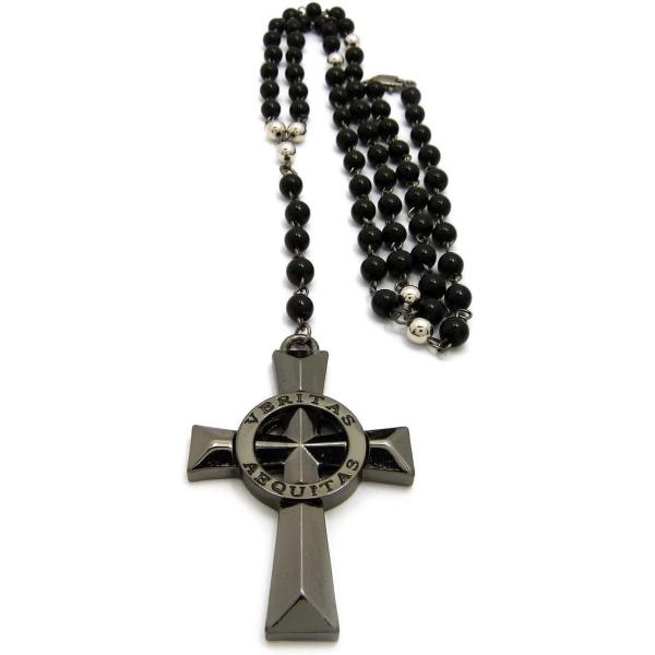 商品名Pyramid Jewelers メンズ Veritas Aequitas クロス Boondock セインツ ペンダント ガラスストーン ビーズ ロザリオネックレスPyramid Jewelers Mens Veritas Aequ...