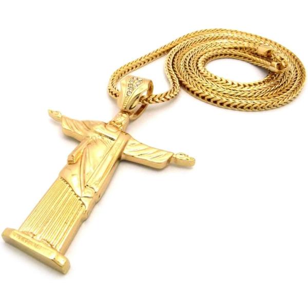 商品名Pyramid Jewelers メンズ ジャンボ ラージ イエス・キリストの神 リリーマー クロスロープ キューバ フランコ 30インチ チェーンネックレスPyramid Jewelers Mens Jumbo Large Jesu...