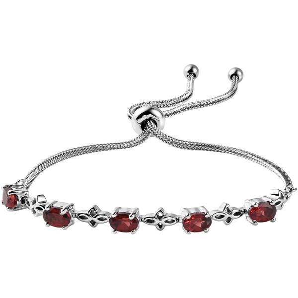 商品名Shop LC Delivering Joy ステンレススチール マジックボール ボロ テニスブレスレット レディース ギフト ジュエリー (調整可能) Adjustable レッドShop LC Red Garnet Bolo Br...