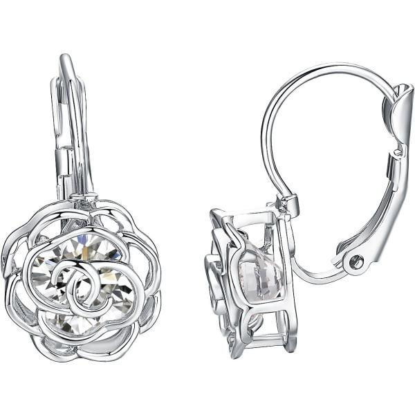 商品名Yoursfs Leverback Earrings for Women Wedding Trendy Platinum Plated Fashion Drop Dangling Earrings for Piercing Earsブ...