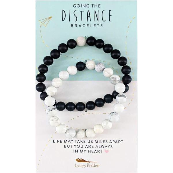 商品名Lucky Feather 長距離関係カップルブレスレット   時間と距離の間に愛と強さを思い出させてください (2個セット) カップルギフトLucky Feather Long Distance Relationships Coup...