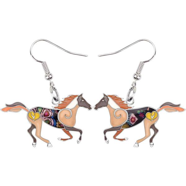 商品名NEWEI エナメル合金 スイート ランニング 馬 イヤリング ドロップ ダングル ファッション 動物 ジュエリー レディース ガールズ ギフト, 亜鉛, 宝石なし。NEWEI Cute Enamel Running Horse Ea...