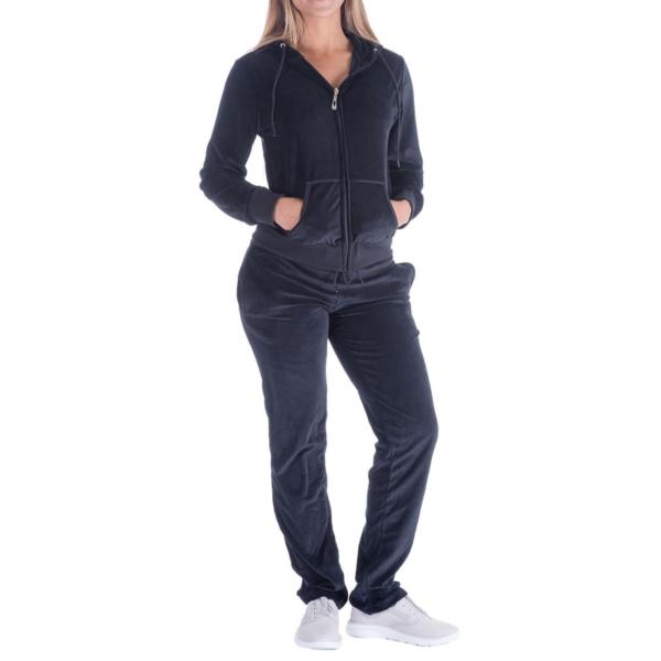 商品名:  LeeHanTon Jogging Suits for Women 2 Pieces Velvet Warm Up Zipper Running Outfit Set Workout Track Suit Black Lブランド...