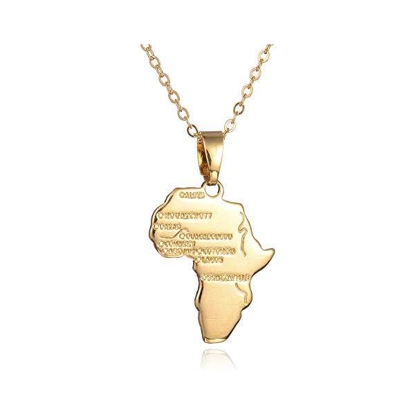 商品名ATDMEI アフリカ地図ネックレス ステンレススチール ゴールド シルバートーン メンズ レディース ジュエリーギフトボックスATDMEI African Map Pendant Necklace for Men Women Sta...