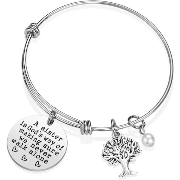 商品名姉妹ブレスレット 姉妹ギフト - A Sister is God's Way of Making Sure We Never Walk Alone Sister Jewelry Sister Sister Sister クリスマスプレ...